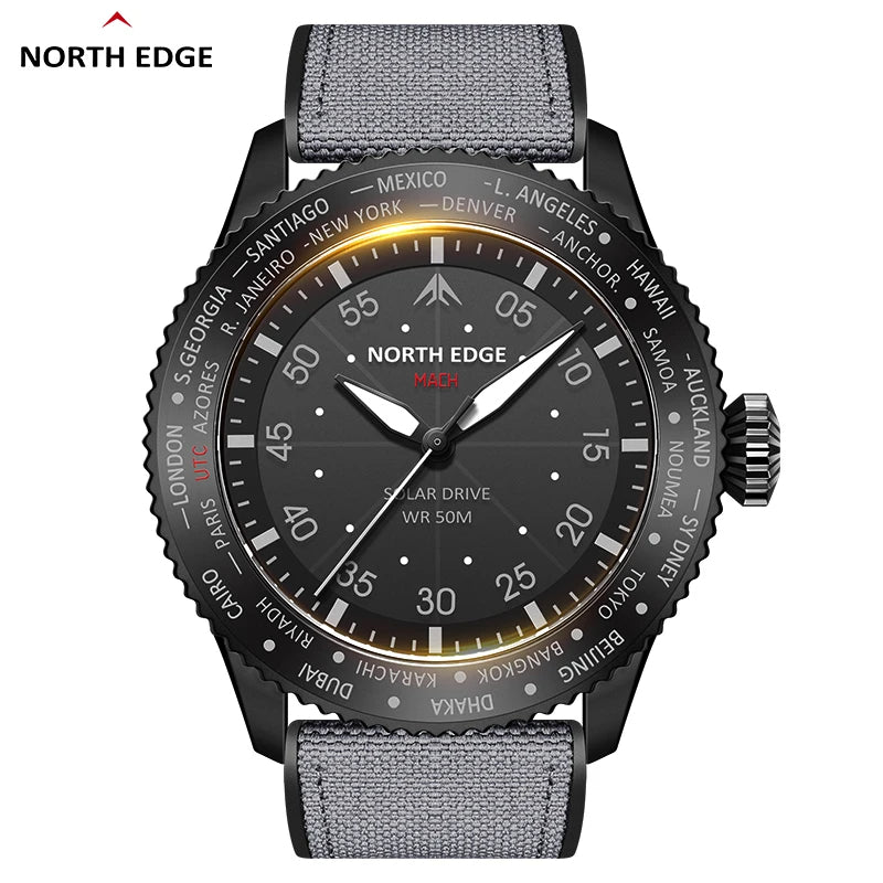 North Edge Mach – Premium Solar Quartz Men's Watch with 50m Water Resi ...