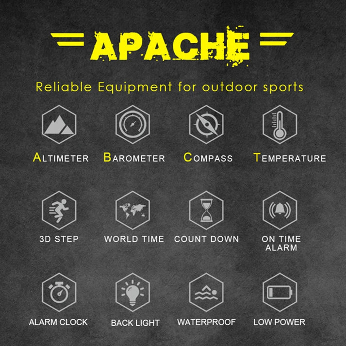 North Edge APACHE 3 Outdoor Digital Military Watch | Altimeter Baromet – NORTH EDGE SHOP