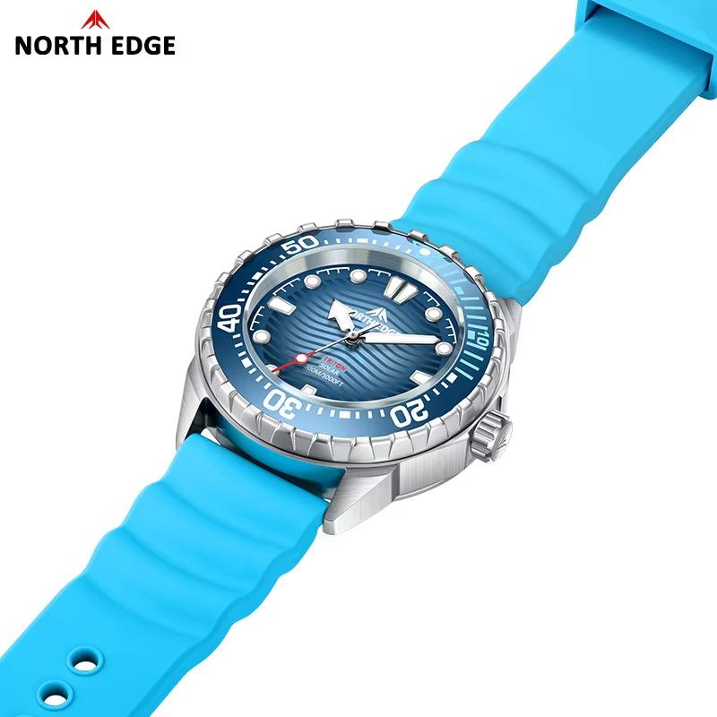 North Edge TRITON Solar Dive Watch – Stainless Steel Case, Waterproof ...