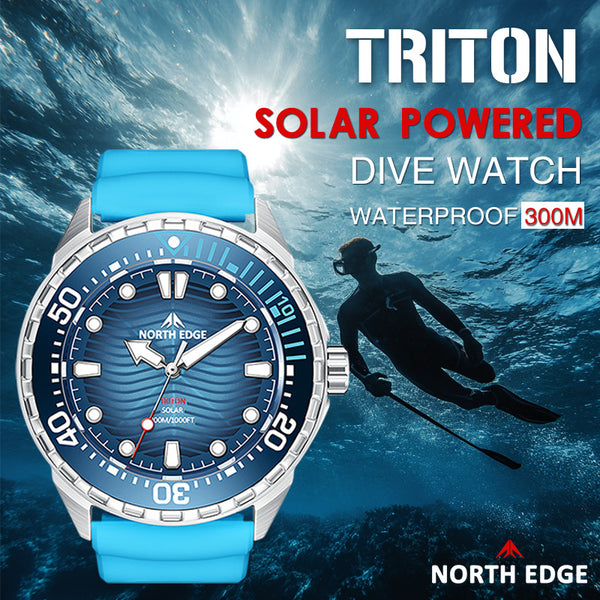 North Edge TRITON Solar Diving Watch｜Long Battery Life｜Water Resistant ...